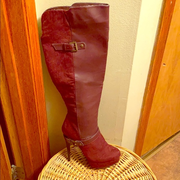 PaperFox | Shoes | High Heeled Boots Matron Rust Colored | Poshmark